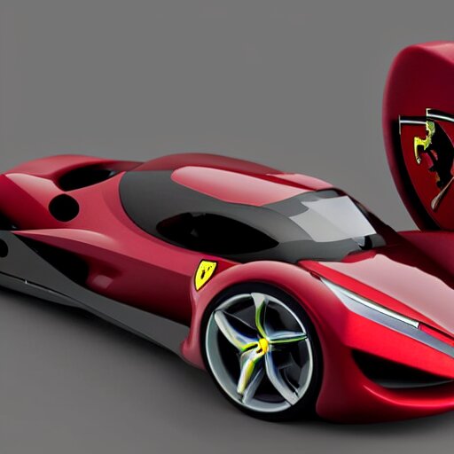 a red ferrari wheelchair concept render - Arthub.ai