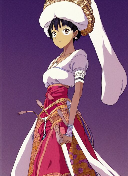 Lexica - A portrait of a anime ghibli akihiko yoshida style african ...