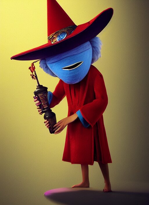 Lexica - An anthropomorphic beautiful male wizard portrait blowing a ...