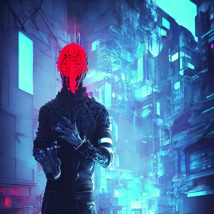Lexica - Cyber punk, oni mask, 3 d render beeple, portrait, japanese ...