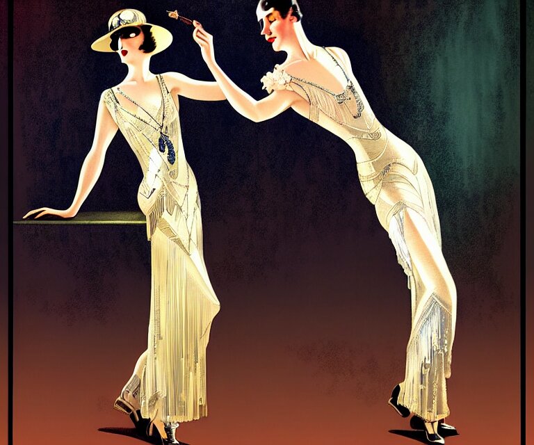 Lexica - A beautiful classy dancing couple, dimly lit upscale 1920s ...