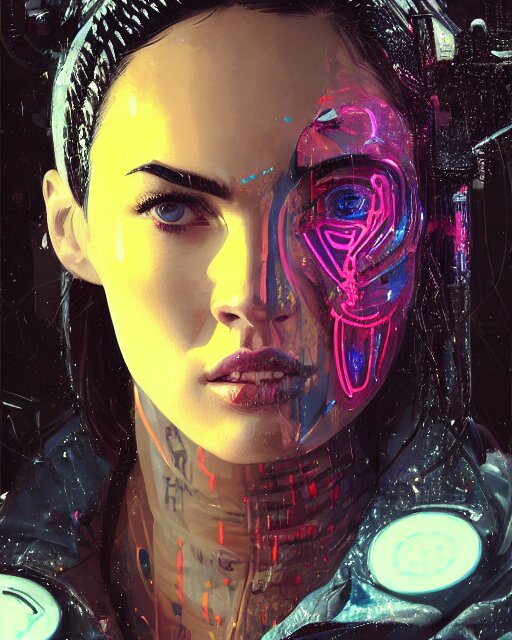 Lexica - Detailed portrait megan fox cyborg operator girl cyberpunk ...