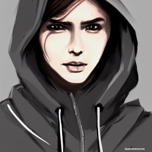 Lexica - Woman wearing hoodie, dark, menacing, artstation, digital art