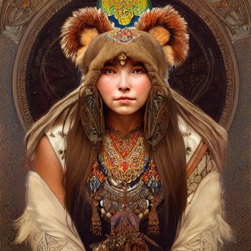 Lexica - A portrait of a female bear hybrid, upper half portrait ...