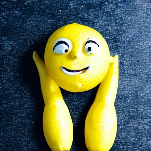Lexica - A lemon in shape of a human with legs of lemons and round body ...