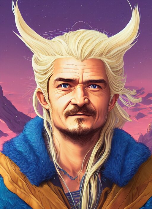 Lexica - Orlando bloom as a blonde dwarf by dan mumford, yusuke murata ...