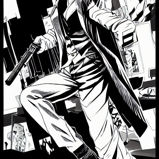 Lexica - The Hitman, manga illustration by Hirohiko Araki, Jojo, Shonen ...