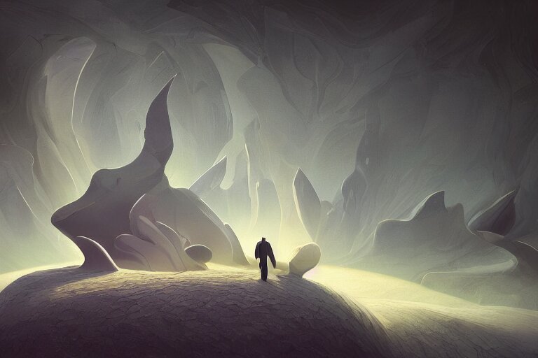 Lexica - A surreal, fantastical dreamscape | | simple, solid shapes ...