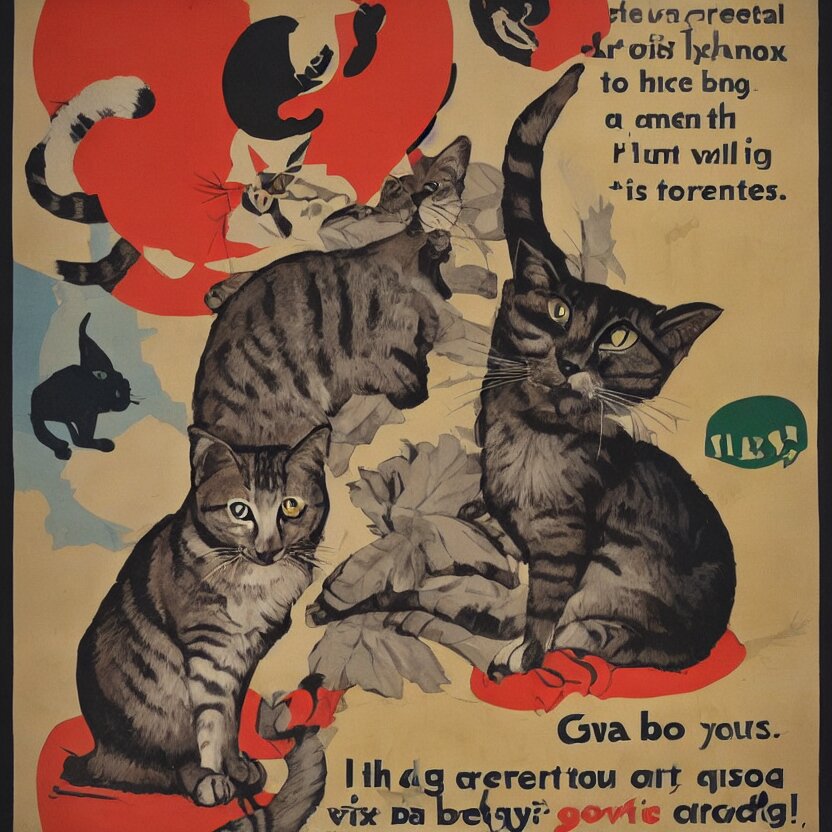 Lexica - Propaganda poster with a cat as the centerpiece
