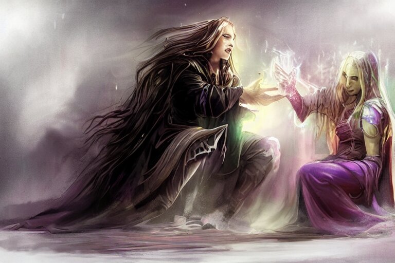 the dark sorceress bestows her magic upon her disciple, which is ...