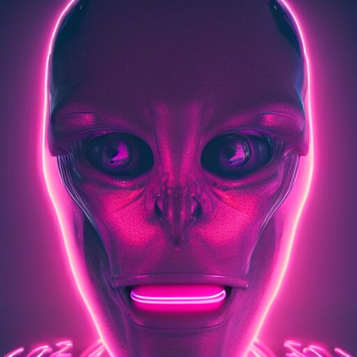 Lexica - Synthwave alien face with neon tattos, detailed face, sharp ...