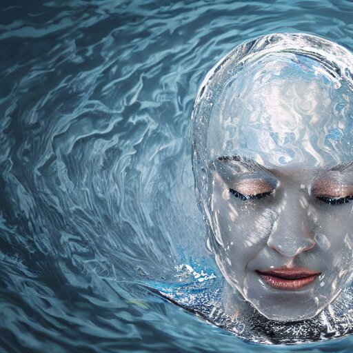 Lexica - Water artwork manipulation in the shape of a human head, on ...
