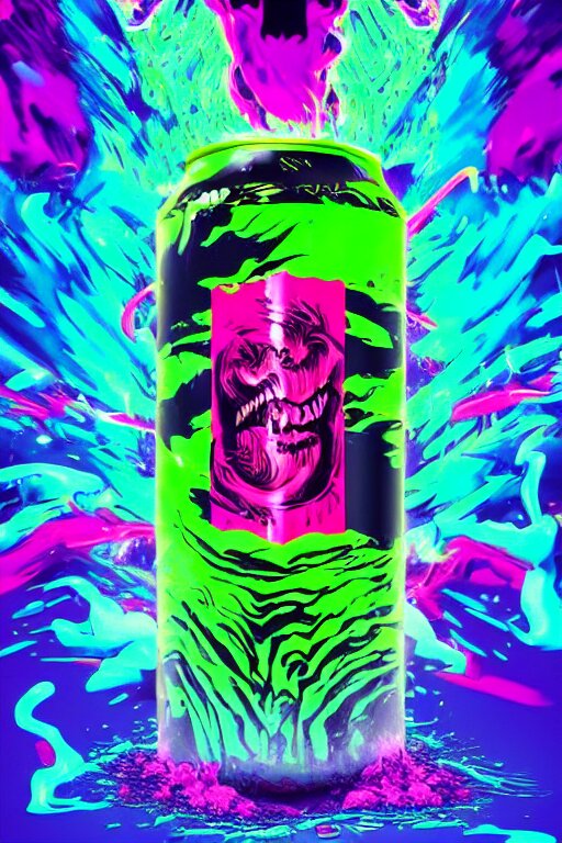 Lexica - Monster energy brink, vivid colours, vaporwave lighting ...