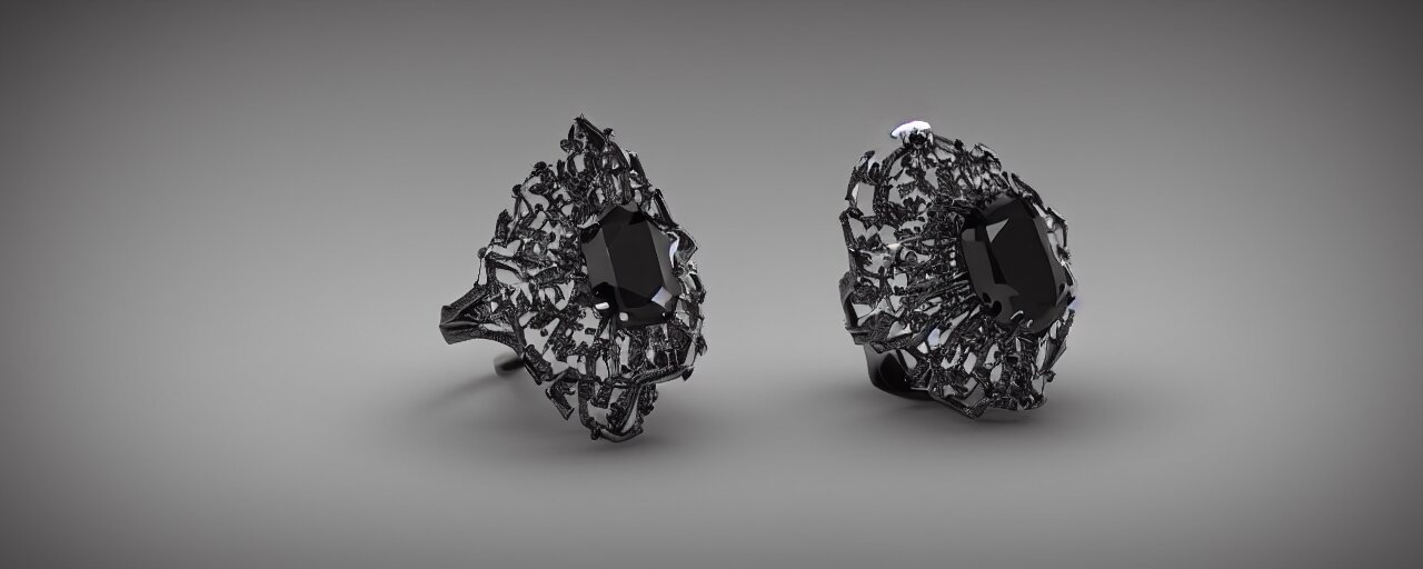 Lexica - Black magic crystal ring, fire, flame, crystal, engravings ...