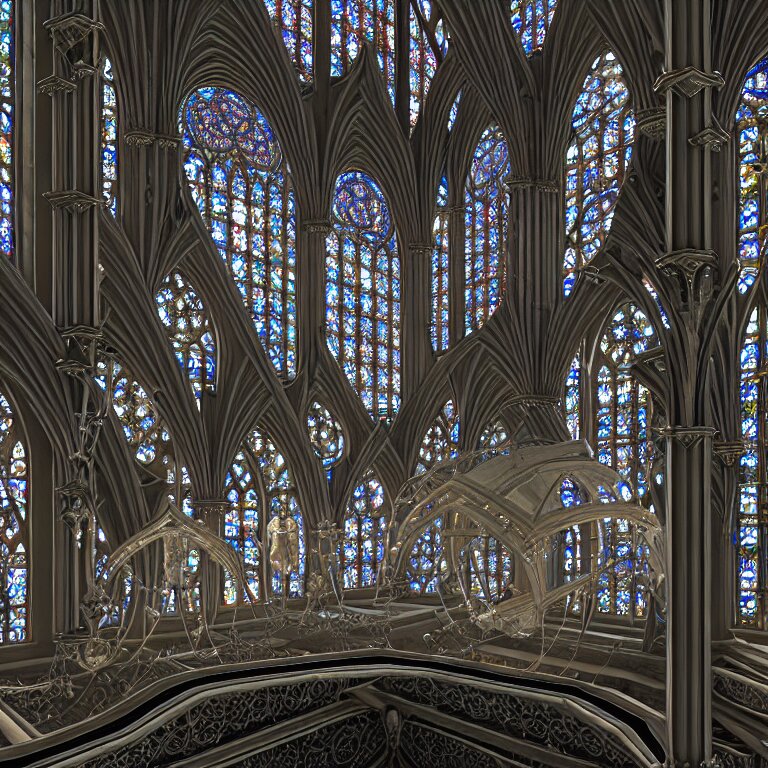 Lexica - Celestial cathedral atrium, hanging gardens, stained glass ...