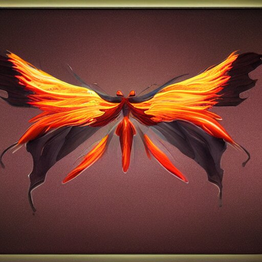 Lexica - A phoenix butterfly with six wings ， trending on art station ...