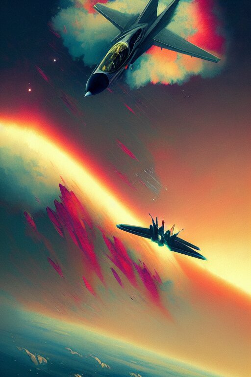 Lexica - Burning fighter jet falling in jupiter's clouds, epic scene ...