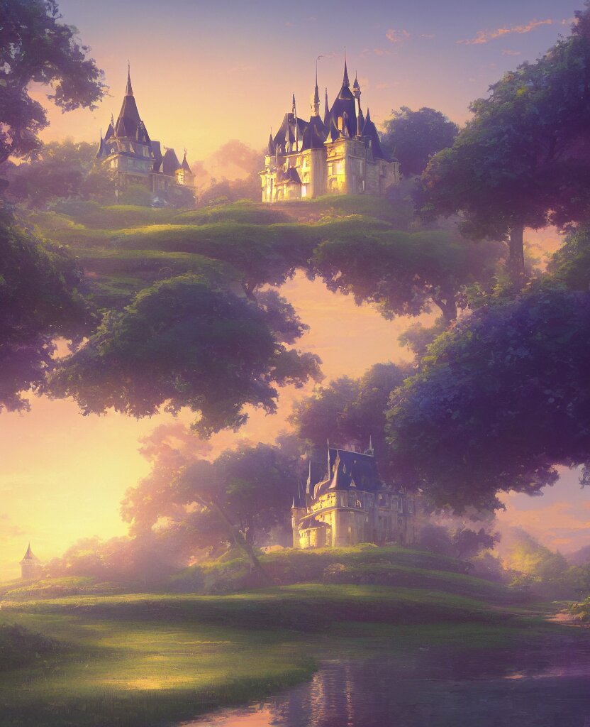 Lexica - Beautiful a digital painting of chateau in a serene landscape, romantic, disney, by ...