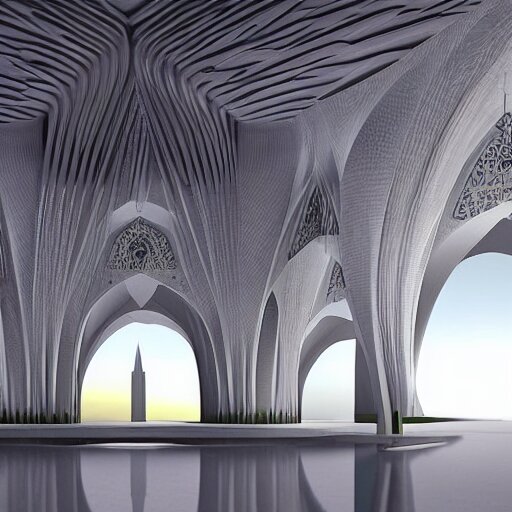 Lexica - Mosque by zaha hadid fantasy world