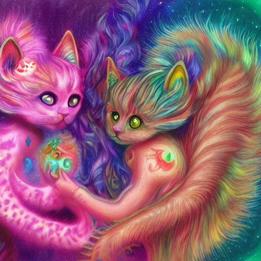 Lexica - Cat seahorse shapeshifter, long haired humanoid weirdcore ...