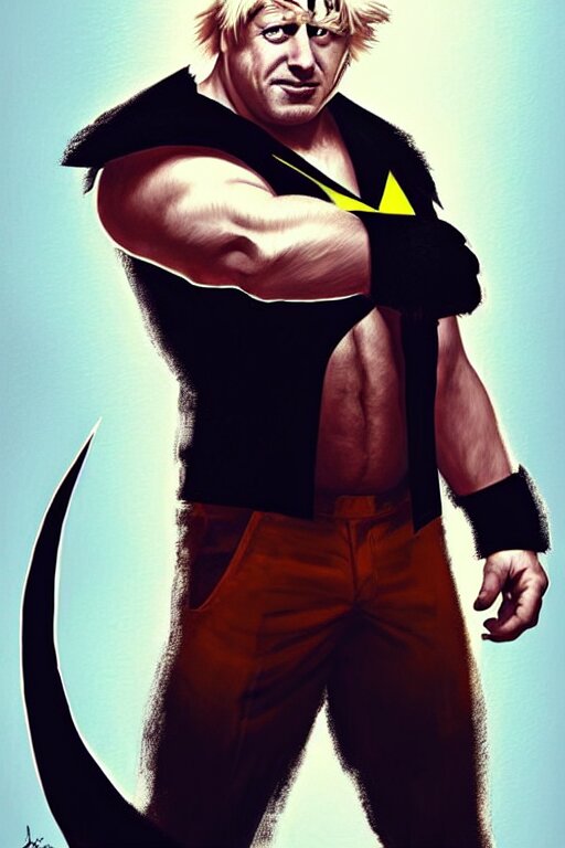 Lexica - Boris Johnson as Hugh Jackman Wolverine, claws are up, X-man ...