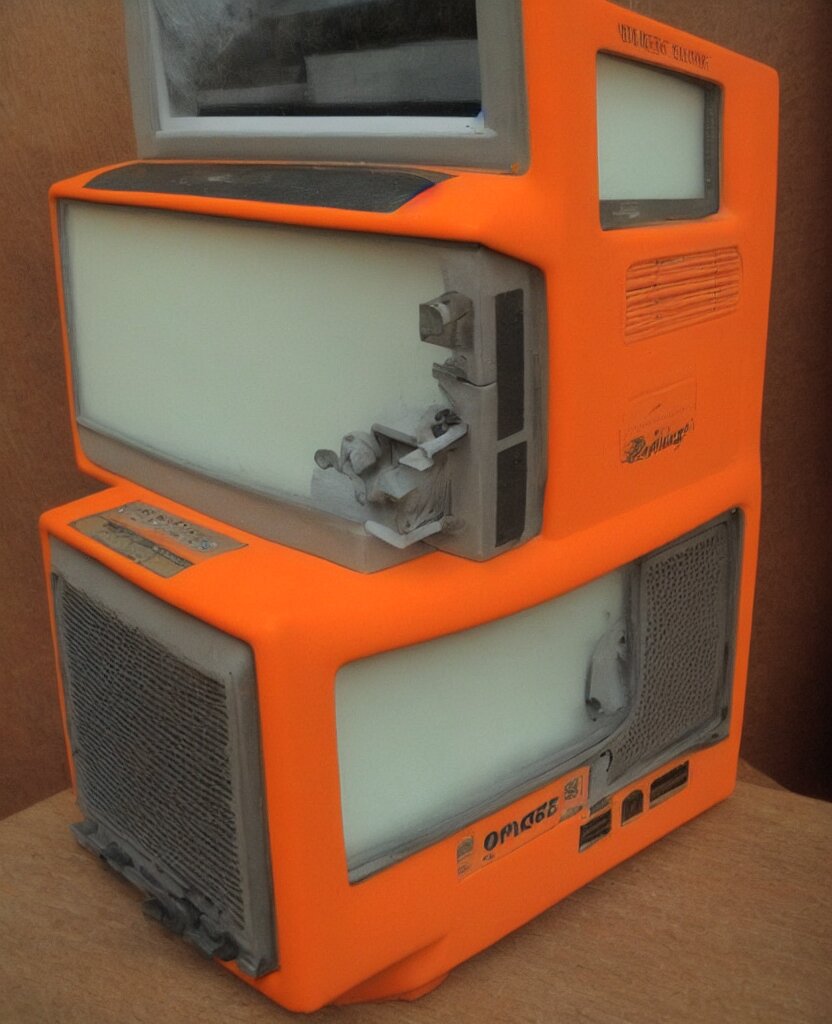 Lexica - Orange vintage crt monitor