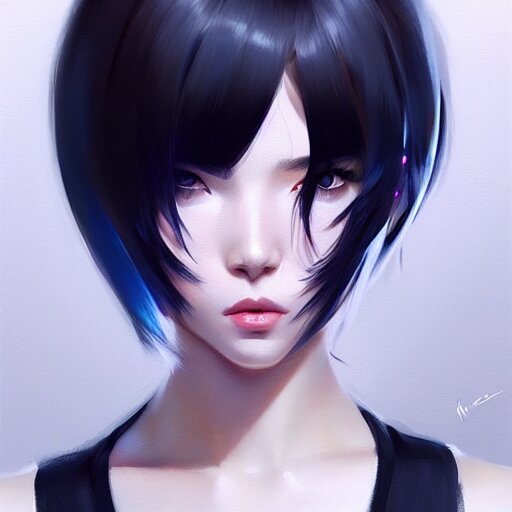 Lexica - Elegant girl in urban outfit, cute fine face, digital painting ...