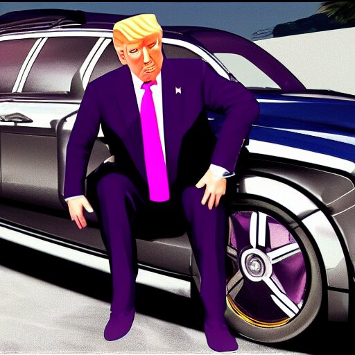 Lexica - Portrait of donald trump sitting on a roll's royce, gta 5 ...