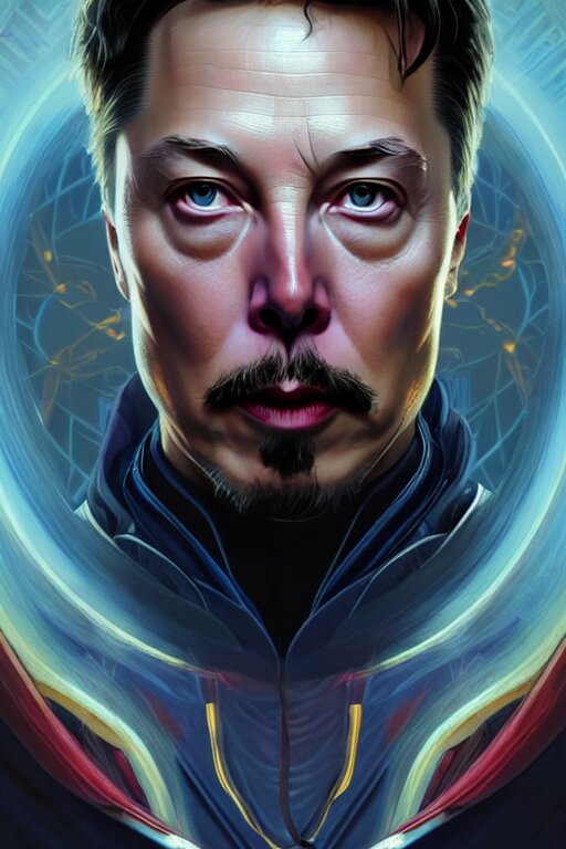 Lexica - Elon musk as dr strange, realistic portrait, symmetrical ...