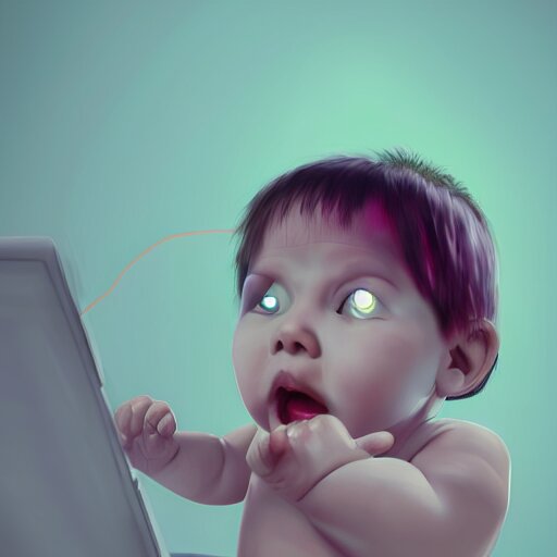 Lexica - An angry baby hacker, art by beeple