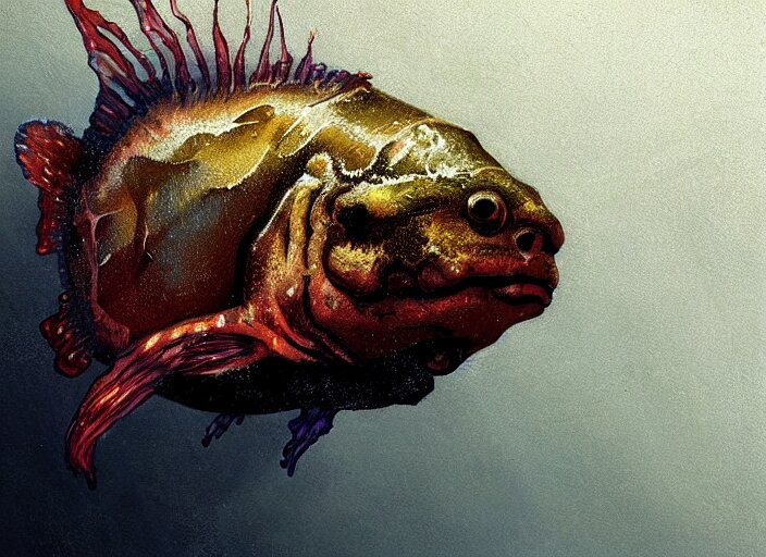 Lexica - Dramatic art - portrait of a armored cavefish fish from ...