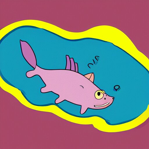 Lexica - A cartoon catfish giving a thumbs up in the style of bojack ...