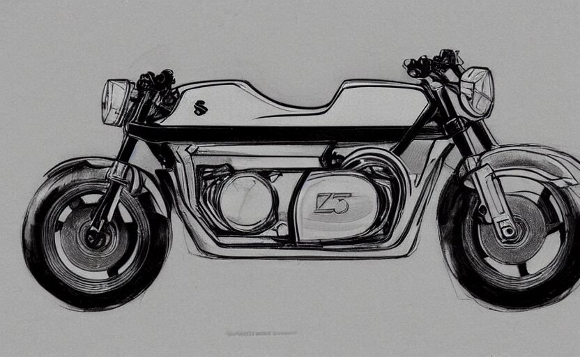 Lexica - 1 9 8 0 s suzuki sports motorcycle concept, sketch, art,