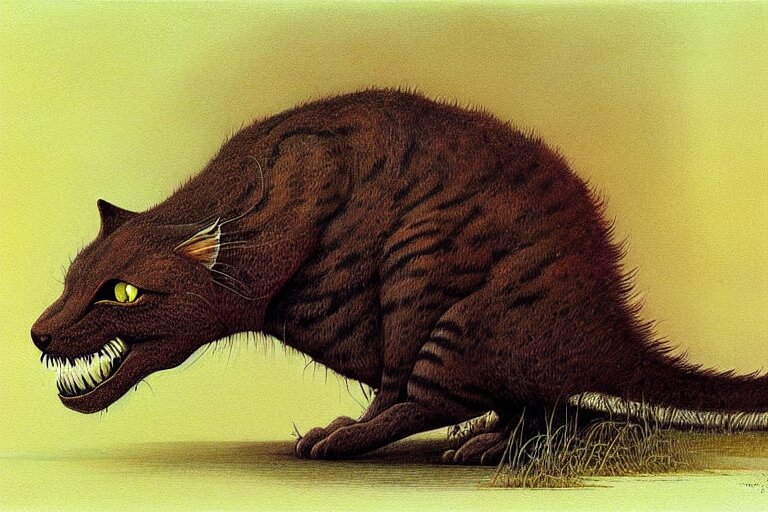 Lexica - Painting of hybrid cat!!! and ( ( ( ( trex ) ) ) ) fused ...