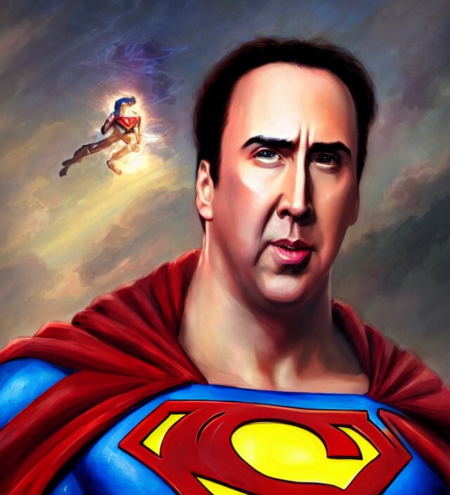 Lexica - Nick cage as superman, dnd character art portrait, matte ...