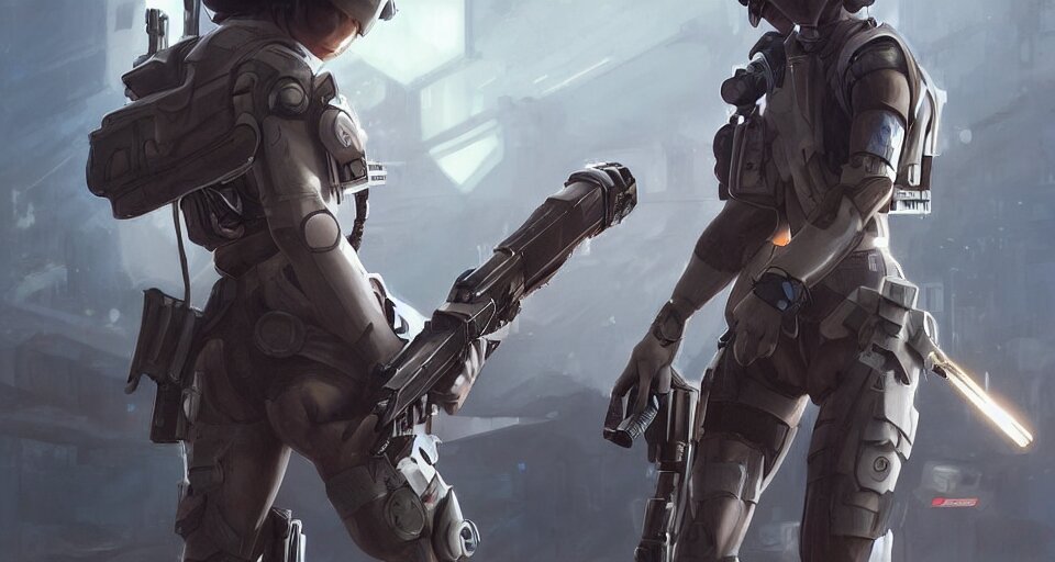 Lexica - Young female japanese sniper holding a railgun sniper rifle ...