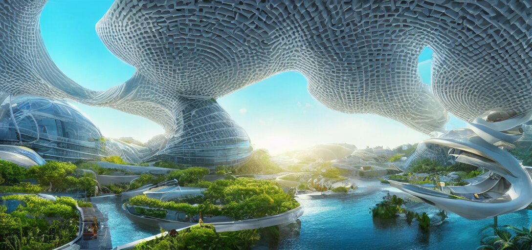 Lexica - Highly detailed torus shaped futuristic architecture by ...