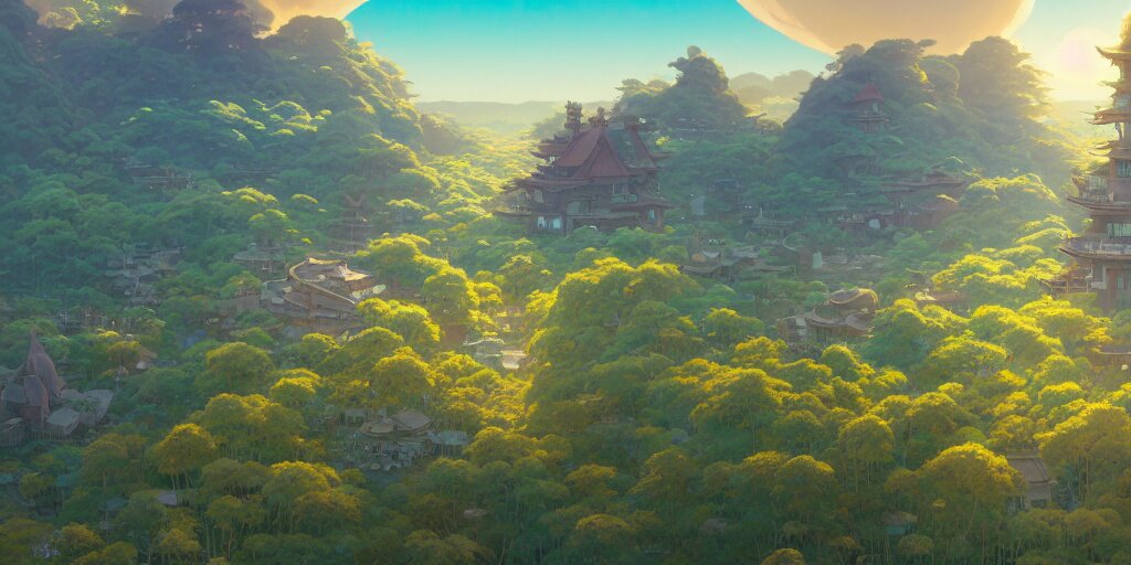 Lexica - Highly detailed vfx panoramic landscape of studio ghibli ...