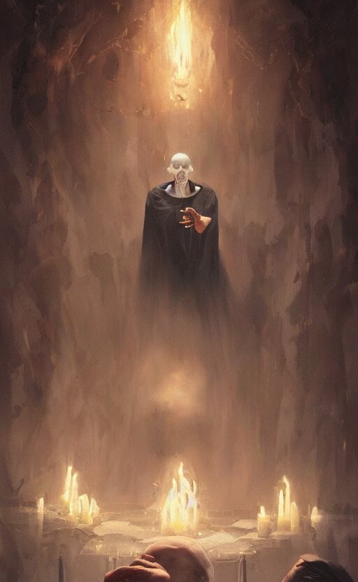 Lexica - A beautiful painting of voldemort performing an occult ritual ...