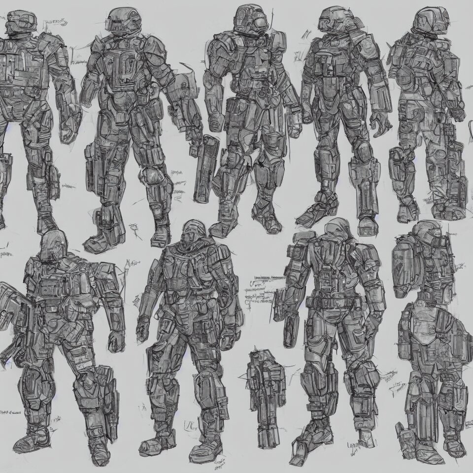 Lexica - Sketches concept art standard massive nano chest armor plating ...