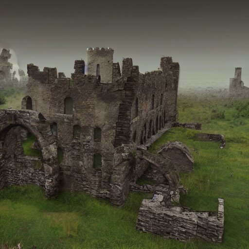 Lexica - Old ruins of a castle, Fantasy apocalypse environment, digital ...