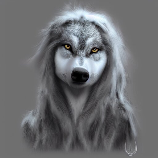Half Girl Half Wolf Face