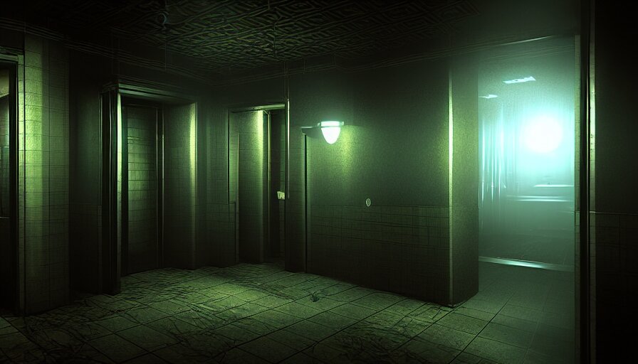 Lexica - Creepy Elevator, Volumetric Lighting, Anamorpic Lens ...