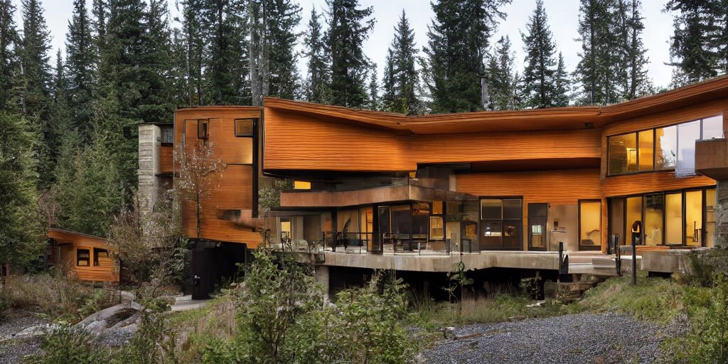 Lexica - Large modern lodge type residence, cascadian, cedar and ...