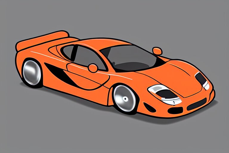 Lexica - Cute cartoon McLaren F1, caricature style, 8k,