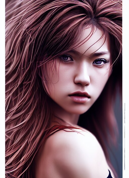 Lexica - Photo of a gorgeous female with messy hair in the style of ...