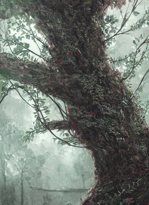 Lexica - Detailed concept art pastel painting of a tree in full ...