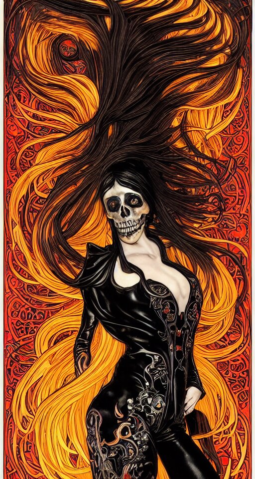 Lexica - A finely detailed beautiful!!! feminine cyberpunk ghost rider ...