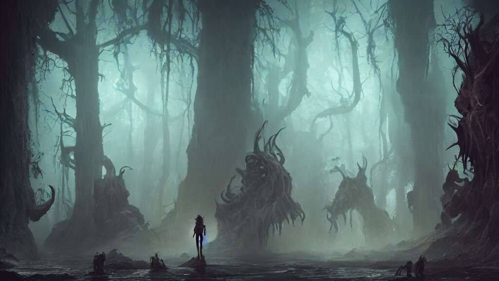 Lexica - Heart of Darkness with many monsters, Eldritch, 8K, concept ...