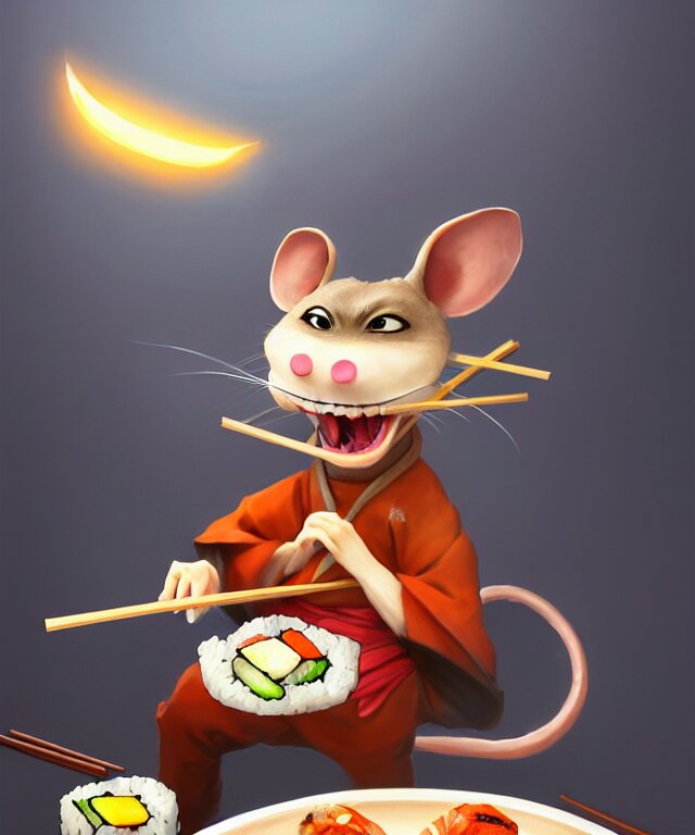 Lexica - An anthropomorphic rat ninja eating sushi!, ninja outfit ...
